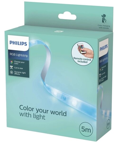 Philips - Striscia LED RGB dimmerabile 5m LED/12W/230V + telecomando ...
