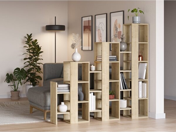 Scaffale in rovere decorato in colore naturale 158x151 cm Anissa ...