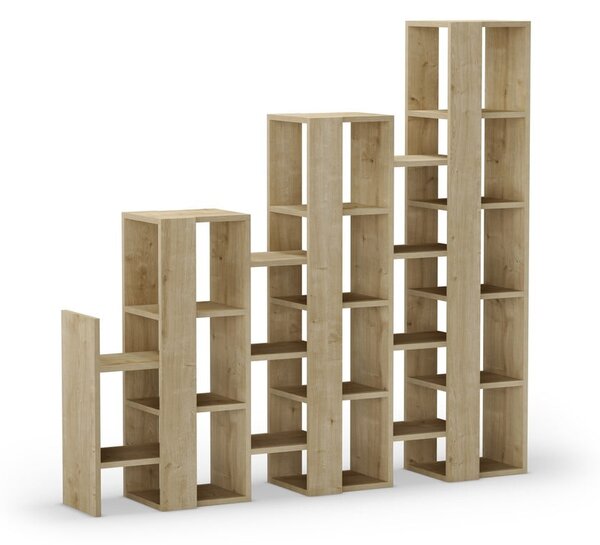 Scaffale in rovere decorato in colore naturale 158x151 cm Anissa ...