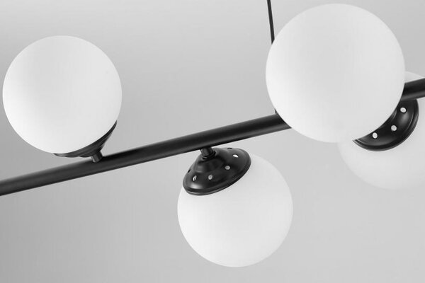 Lampadario nero 8 sfere con piastra a soffitto FINO W8 | FAVI.it