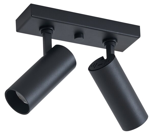 Plafoniera moderna nera con 2 luci LED dimmerabili - Tate | FAVI.it