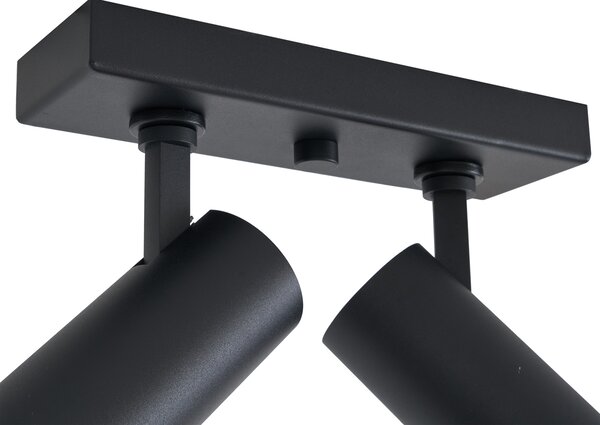 Plafoniera moderna nera con 2 luci LED dimmerabili - Tate | FAVI.it