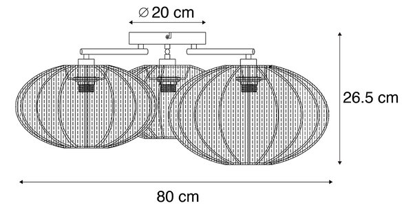 Plafoniera Japandi marrone a 3 luci - Multi Bida | FAVI.it